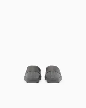 Giorgio Armani Suede Slip-on Loafers With Rubber Soles - Grey