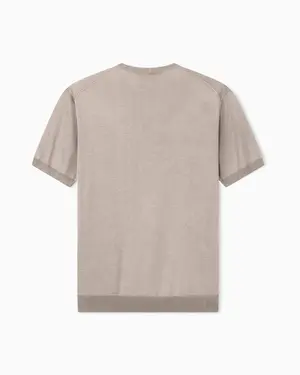 Giorgio Armani Slim Fit Silk And Cotton Knit Sweater - Grey