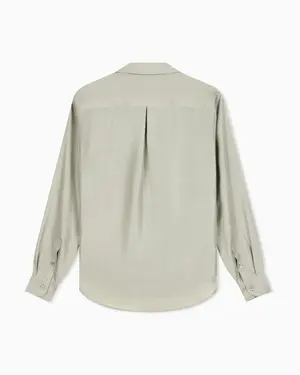 Giorgio Armani Oversized Silk Habotai Shirt With Cupro Lining - Green