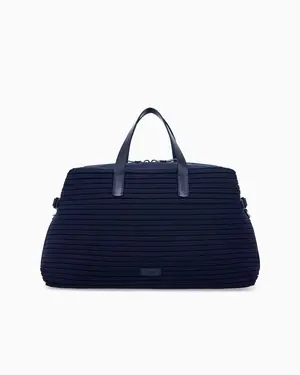 Giorgio Armani Pleated Canvas Duffel Bag - Navy Blue