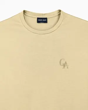 Giorgio Armani T-shirt Regular Fit Organic Cotton Interlock Jersey - Beige