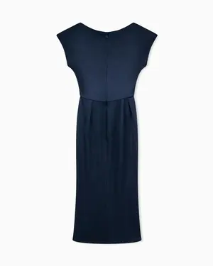 Giorgio Armani Hammered Satin Draped Midi Dress