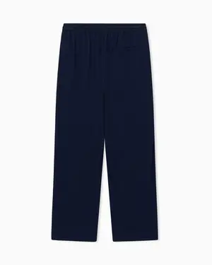 Giorgio Armani Regular Fit Seersucker Jersey Trousers With Cashmere