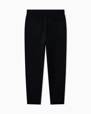Giorgio Armani Micro Jacquard Chevron Cupro Trousers - Black