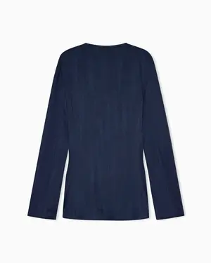 Giorgio Armani Jacquard Viscose Jersey Blazer - Blue