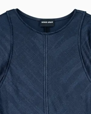Giorgio Armani Slim-fit Jacquard Viscose T-shirt With Tank Effect