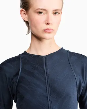 Giorgio Armani Slim-fit Jacquard Viscose T-shirt With Tank Effect