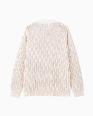 Giorgio Armani Oversized Silk Sweater With Ribbed Stitch And Pockets