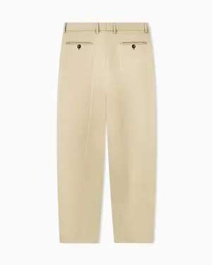 Giorgio Armani Regular Fit Washed Lyocell Poplin Trousers