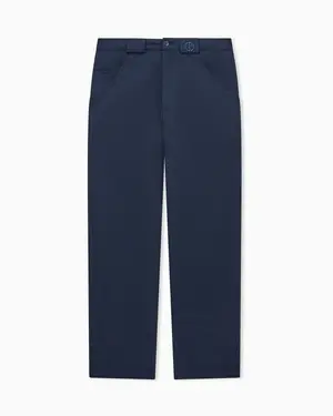 Giorgio Armani Regular Fit Stretch Cotton Gabardine Trousers - Blue