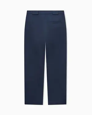 Giorgio Armani Regular Fit Stretch Cotton Gabardine Trousers - Blue