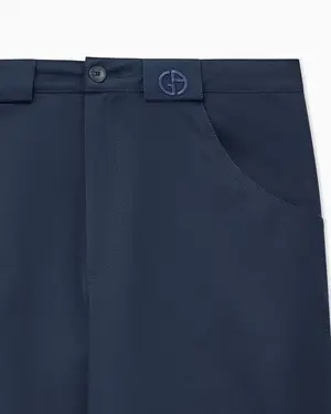 Giorgio Armani Regular Fit Stretch Cotton Gabardine Trousers - Blue