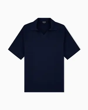 Giorgio Armani Knit Polo Regular Fit Virgin Wool With Micro Rhombus Relief