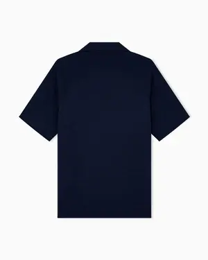 Giorgio Armani Knit Polo Regular Fit Virgin Wool With Micro Rhombus Relief