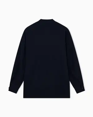 Giorgio Armani Shirt Oversized Solid Seersucker Viscose Cupro Blend