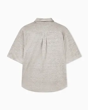 Giorgio Armani Shirt Oversized In Pure Linen Single Jersey
