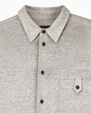 Giorgio Armani Shirt Oversized In Pure Linen Single Jersey