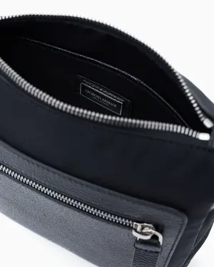 Giorgio Armani Nylon And Pebbled Leather Crossbody Bag