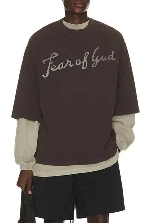 Fear Of God Heavyweight Jersey 43 Tee In Chocolate