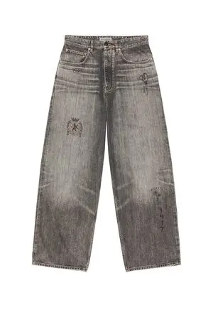 Balenciaga Tattoo Baggy Jeans - Dark Grey
