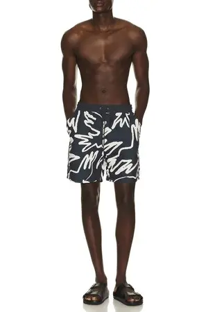 PARRA Birds Fly Free Swim Shorts - Black