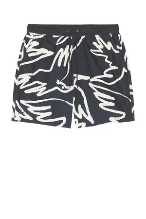 PARRA Birds Fly Free Swim Shorts - Black