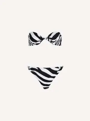 Balmain Zebra Print Two-piece Swimsuit