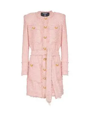 Balmain Sequinned Tweed Jacket With Metal Coin Buttons