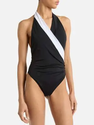 Balmain Two-tone One-piece Swimsuit - Black