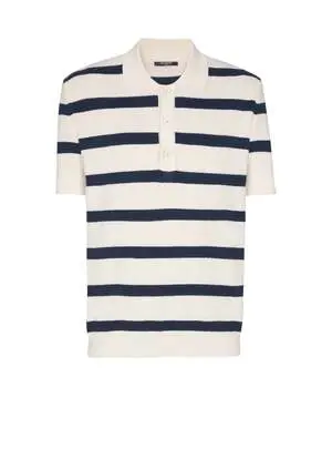 Balmain Cotton Marinière Polo - White