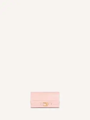 Balmain Smooth Leather Shuffle Wallet With Chain Strap - Pink