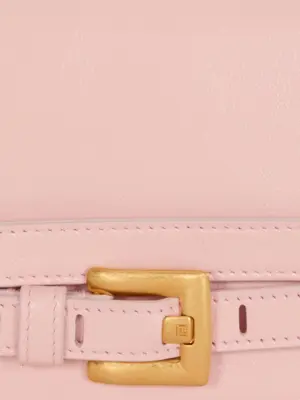 Balmain Smooth Leather Shuffle Wallet With Chain Strap - Pink