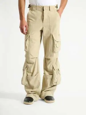 Balmain Washed Cotton Cargo Pants - Beige