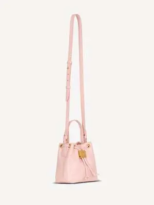 Balmain Mini Pulse Bucket Bag In Smooth Leather - Pink