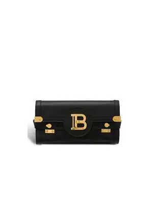 Balmain B-buzz 23 Clutch Bag In Smooth Calfskin - Black