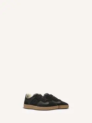 Balmain Swan Leather And Suede Sneakers