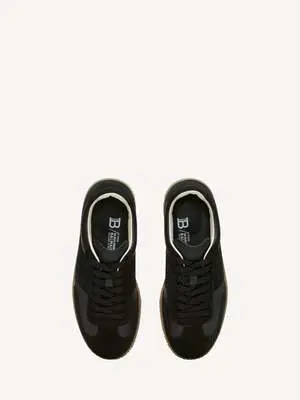 Balmain Swan Leather And Suede Sneakers