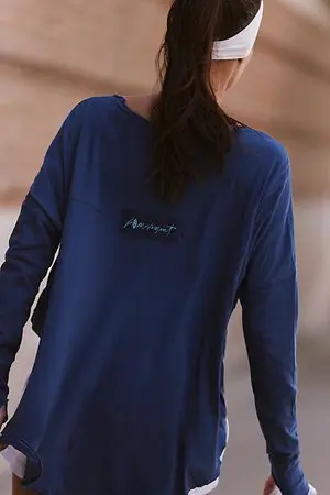 Free People Sheer Bliss Layer Top - Midnight Navy
