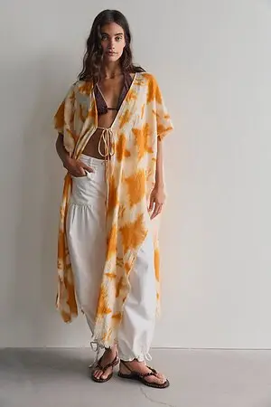 Free People Sundrenched Tie-dye Cotton Duster