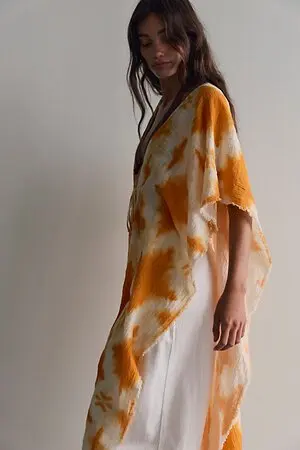Free People Sundrenched Tie-dye Cotton Duster