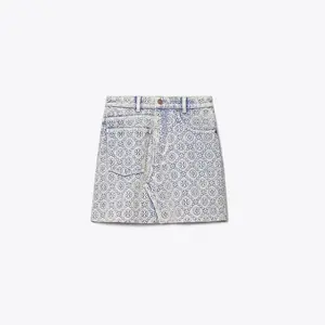 Tory Burch T Monogram Jacquard Denim Mini Skirt
