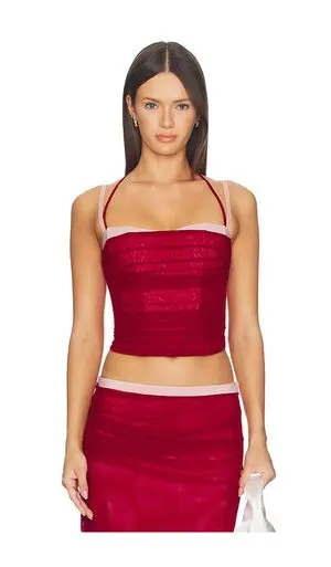TIGER MIST Caline Ruched Corset Top