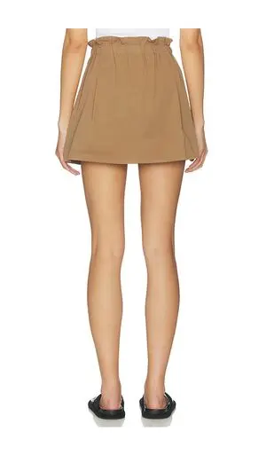 Vince Mid Rise Cotton Pull-on Skort - Tan