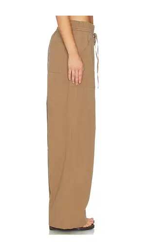 Vince Mid Rise Cotton Drawstring Pant - Tan