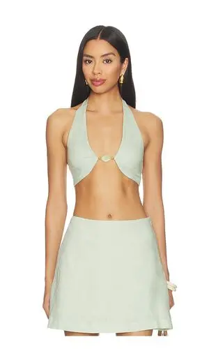 SHANI SHEMER Tommy Halterneck Top - Mint