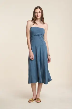 Velvet By Graham & Spencer Lainey Strapless Shirred Midi Dress