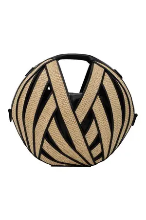Perrin Le Panier Raffia Bag - Black
