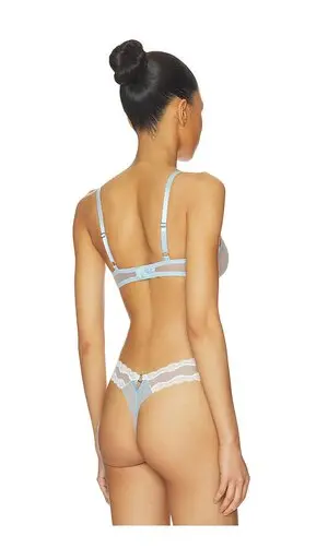 FLEUR DU MAL Sheer Tulle Demi Bra In Baby Blue