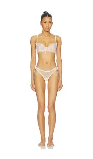 For Love & Lemons Blush Hibiscus Thong Panty