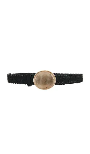 8 Other Reasons Faux Nappa Belt With Stone Detail - Black